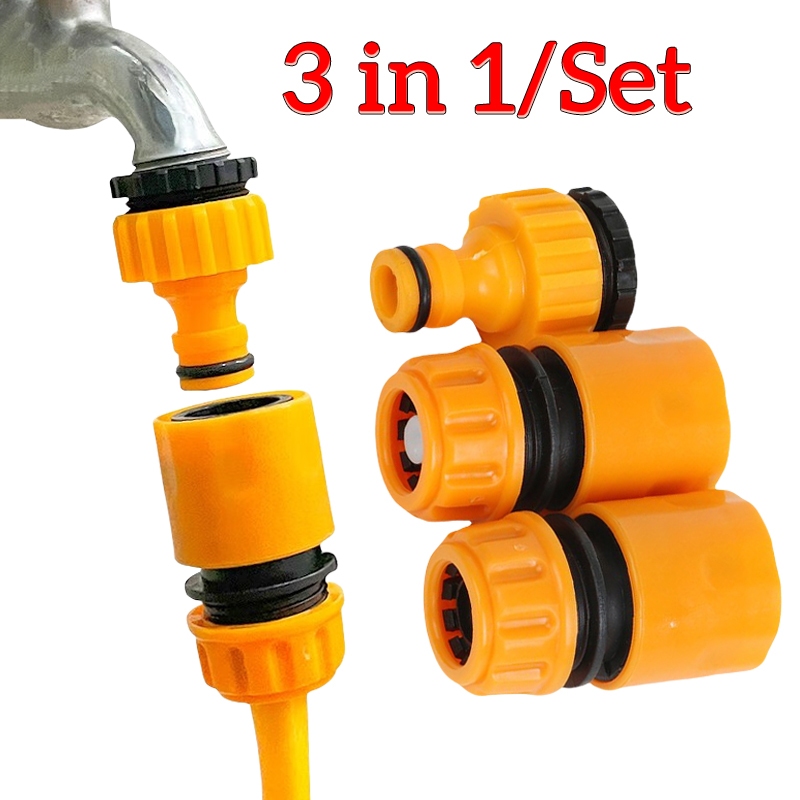 3Pcs 1/2”-3/4” Hose Quick Coupling Garden Watering Connector Hose ...
