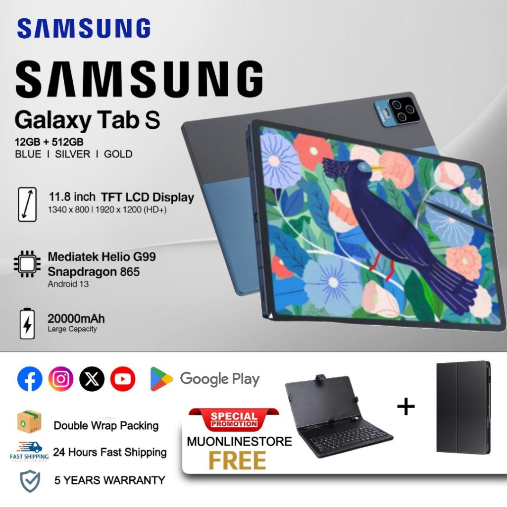 𝐒𝐚𝐦𝐬𝐮𝐧𝐠 𝐆𝐚𝐥𝐚𝐱𝐲 𝐓𝐚𝐛 𝐒 Tablet 12inch |16GB RAM +512GB ROM| Smart Tablet ...