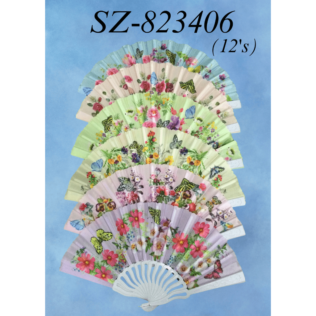 12 PIECES!! Wholesale Pamaypay o Abanico Butterfly garden Design (HIGH ...