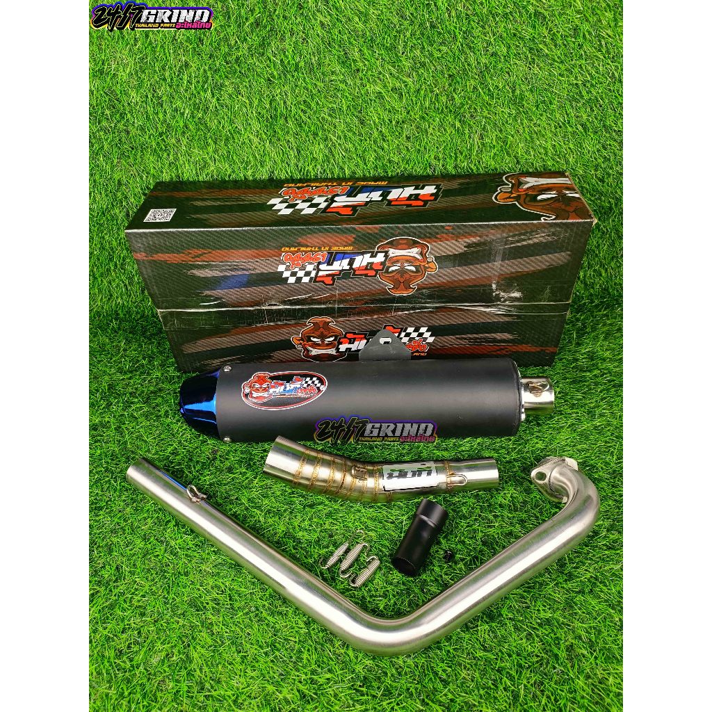 SUZUKI RAIDER 150 CARB POWER PIPE TITANIUM TIP WITH SILENCER HUN RACING ...