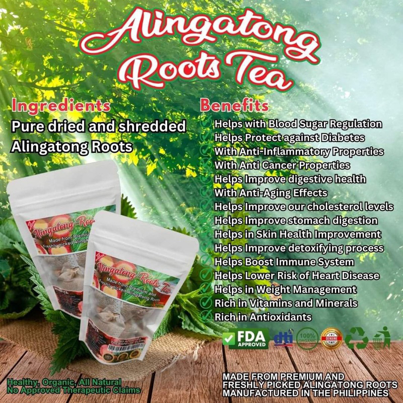 2pc ALiNGATONG ROOTS TEA PURE Original and 100% effective | Shopee ...