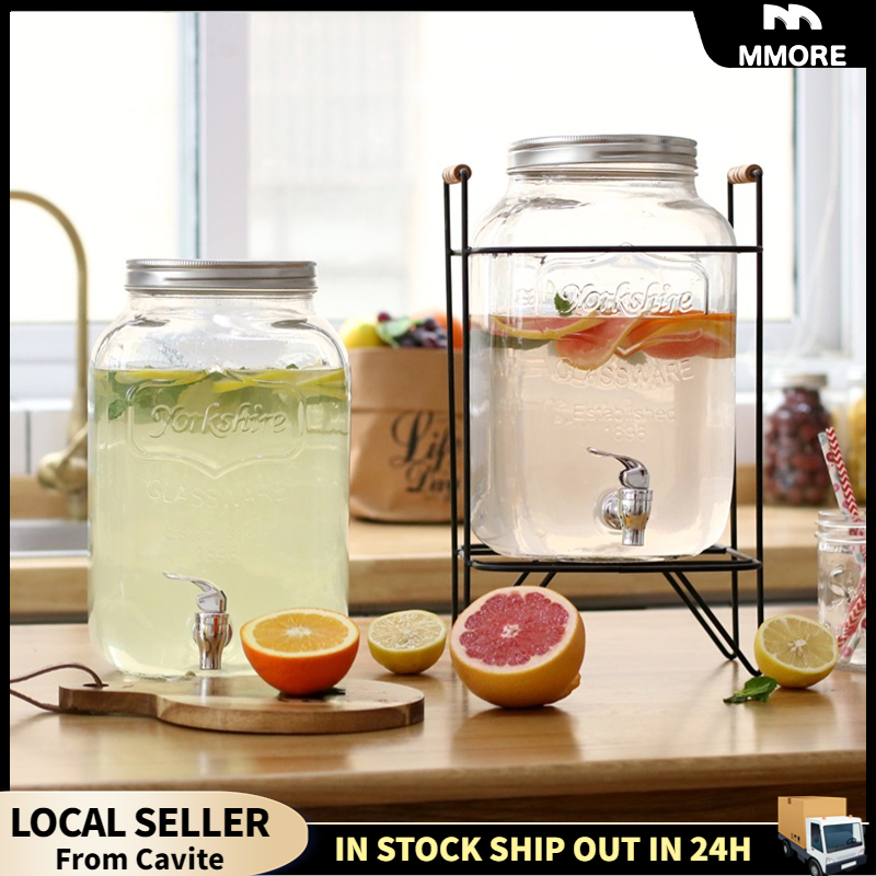4L 5L 8L 10L Water Pitcher Glass Juice Beverage Glass Jar Dispenser ...
