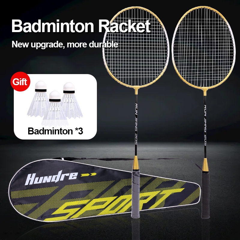 2Pc Badminton Racket Original Badminton Set with Free 3pcs Shuttlecocks ...