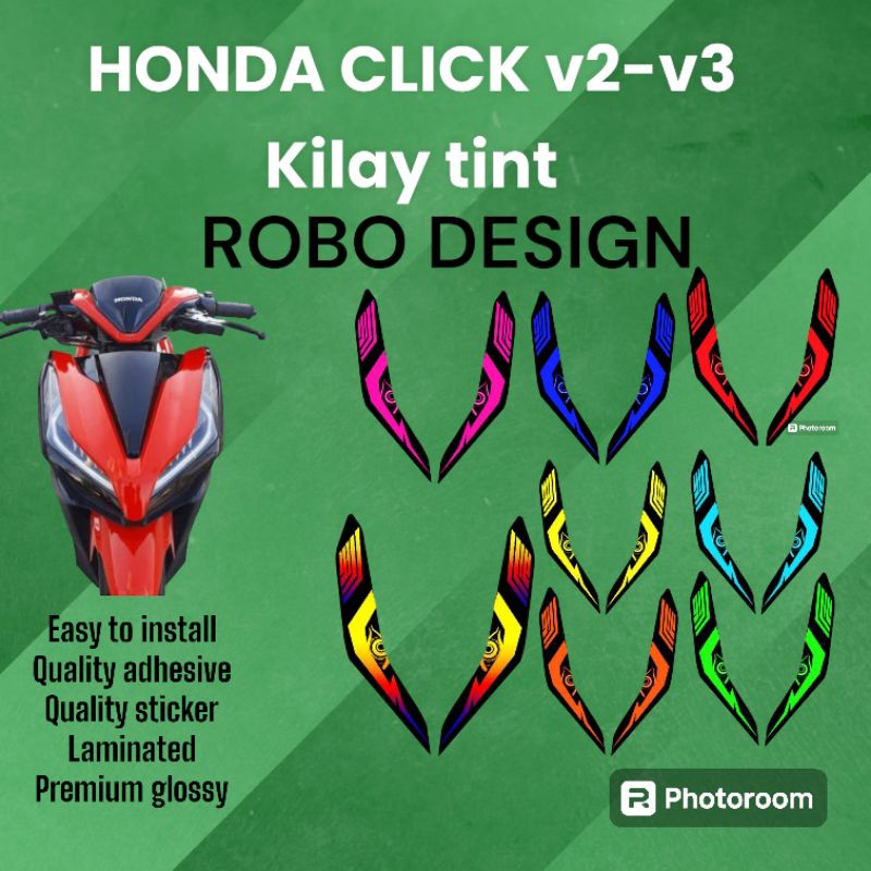 HONDA CLICK V2-V3 KILAY TINT ROBOT DESIGN | Shopee Philippines