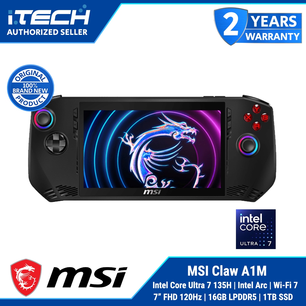MSI Claw A1M Handheld Gaming Console 7" FHD 120Hz IPS | Intel Ultra ...