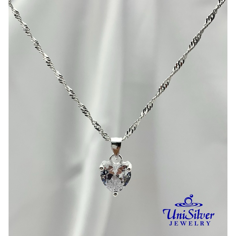 Unisilver 925 Sterling Lady's Necklace w/ Heart Pendant (NPS47-2018 ...