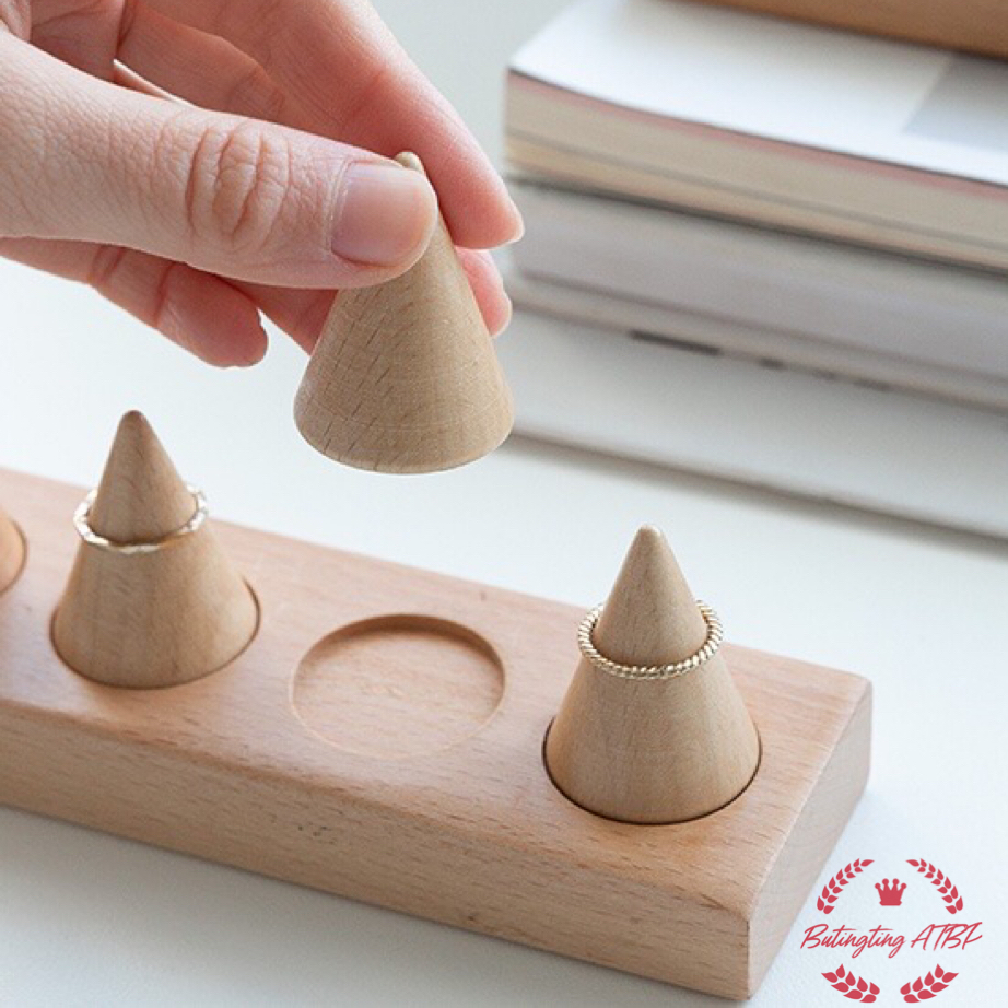 Wooden jewelry Holder Ring Display Storage Rack Tray Organizer for ...