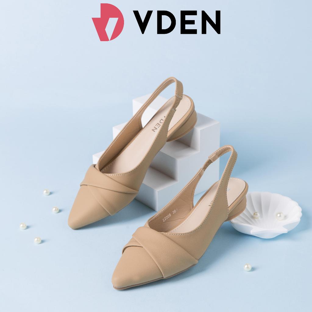 VDEN Pointed Mules Slingback Flat Shoes 22008 Pointed Toe Flat Heel (1 ...