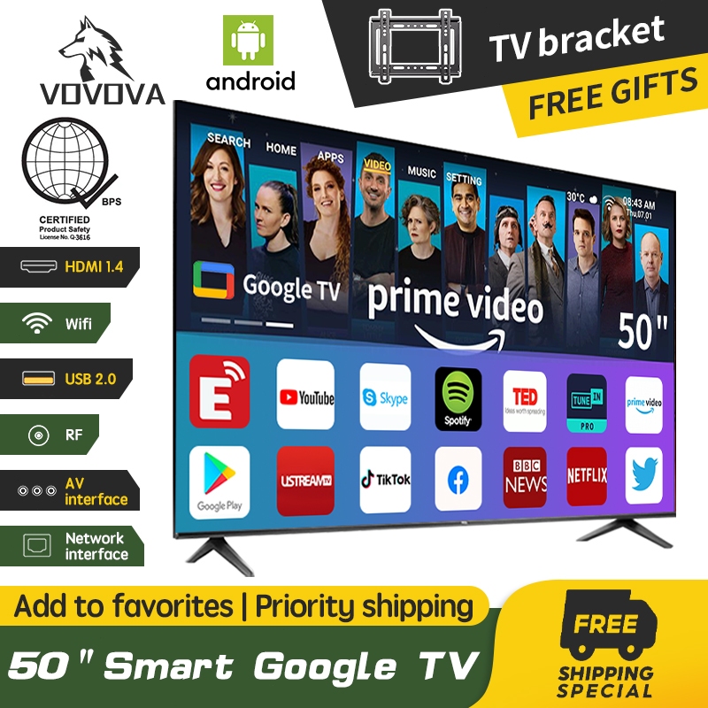 VOVOVA Smart tv 30 32 50 inch HD LED Slim Television Android Netflix tv ...