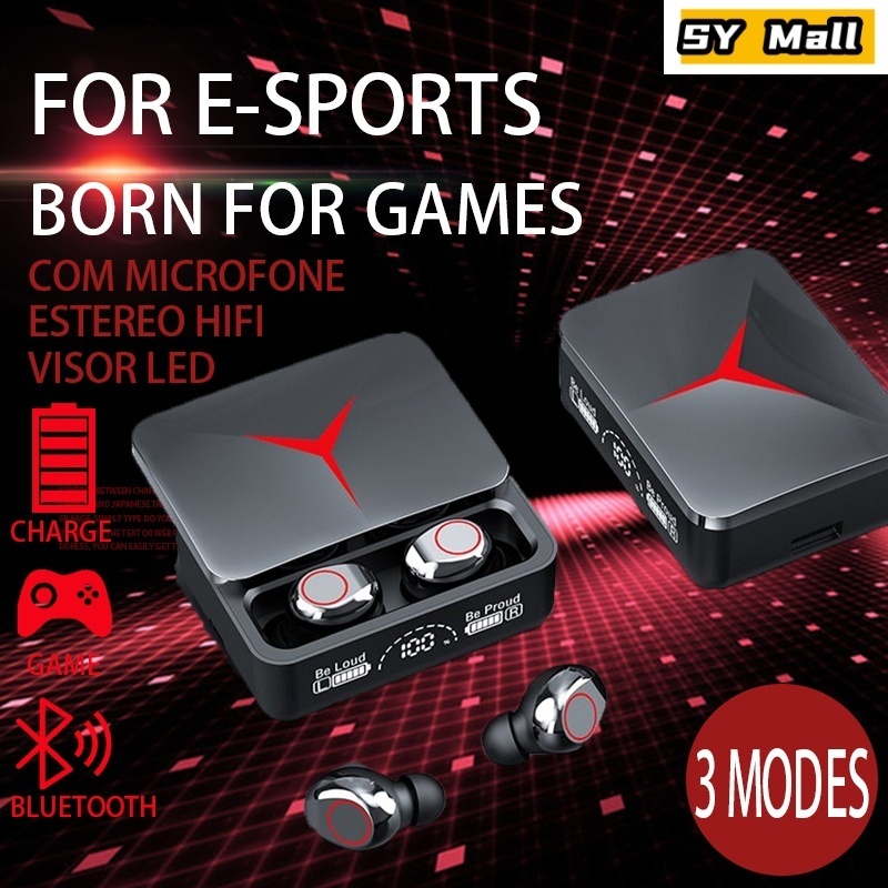 Bluetooth Earphone M90M10 Gaming Wireless Headset Slide Design With LED ...