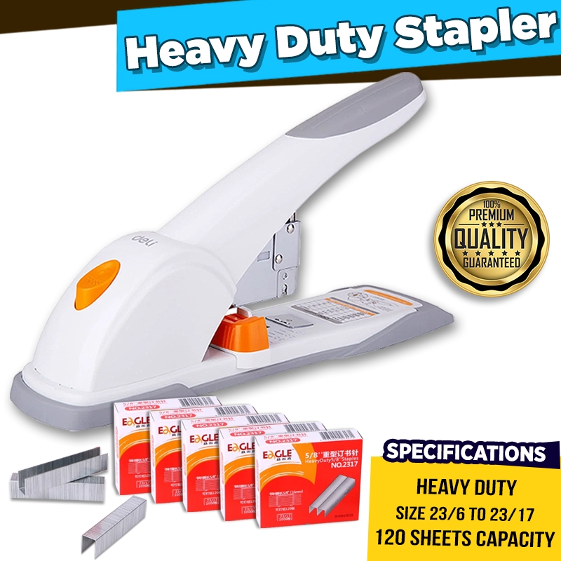 Heavy Duty Stapler No.0486 + Heavy Duty 23/17 Staples (max 120sheets ...