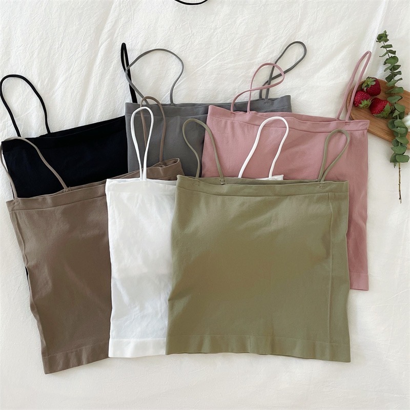 Sanah.H Padded Crop Top Bralette Camisole Spaghetti Strap Women Tops ...
