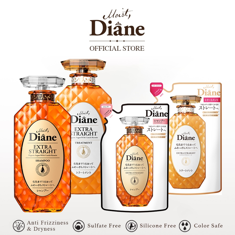 Moist Diane Extra Smooth & Straight Shampoo and Treatment Bottles ...
