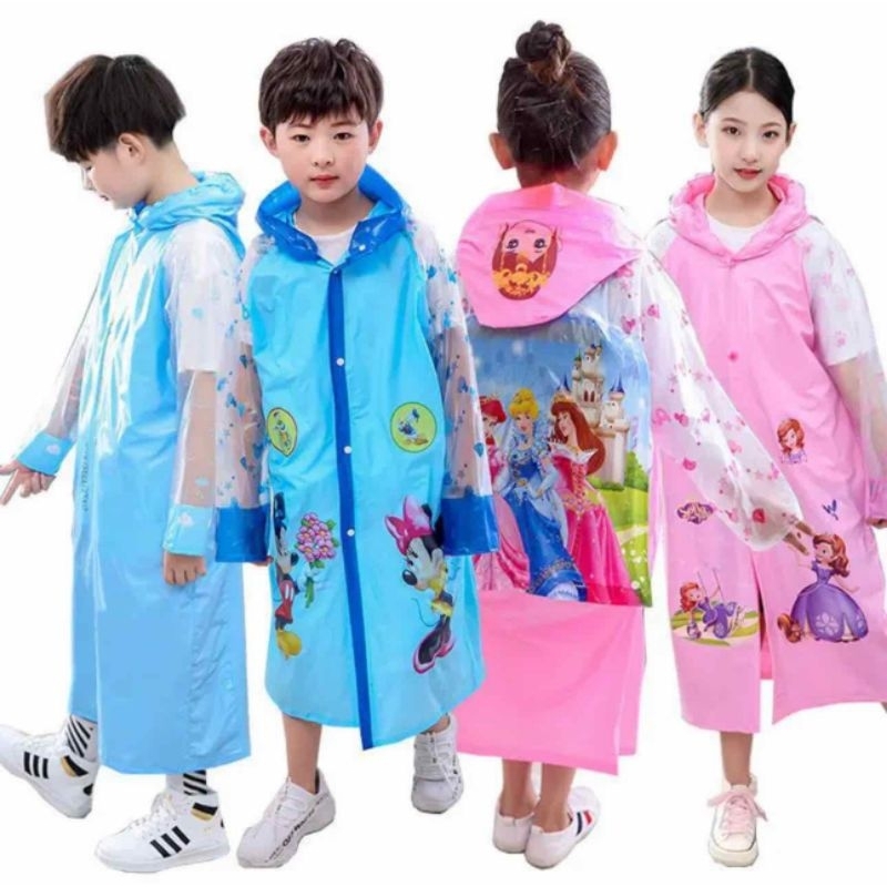 Kids backpacks raincoat for kids waterproof with character | Shopee ...