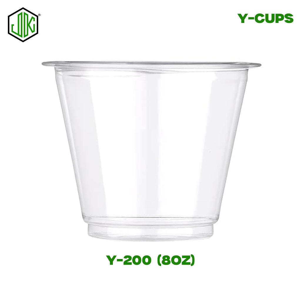 JKM 50pcs 8oz Y Cup Disposable PP Plastic Clear 95mm Milktea Iced ...