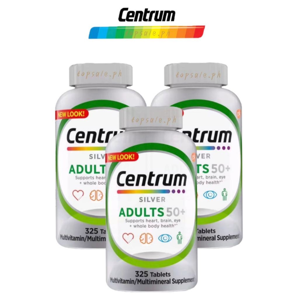 SET OF 3 NEW LOOK Centrum Silver Multivitamin Tablet Bottle of 325 ...