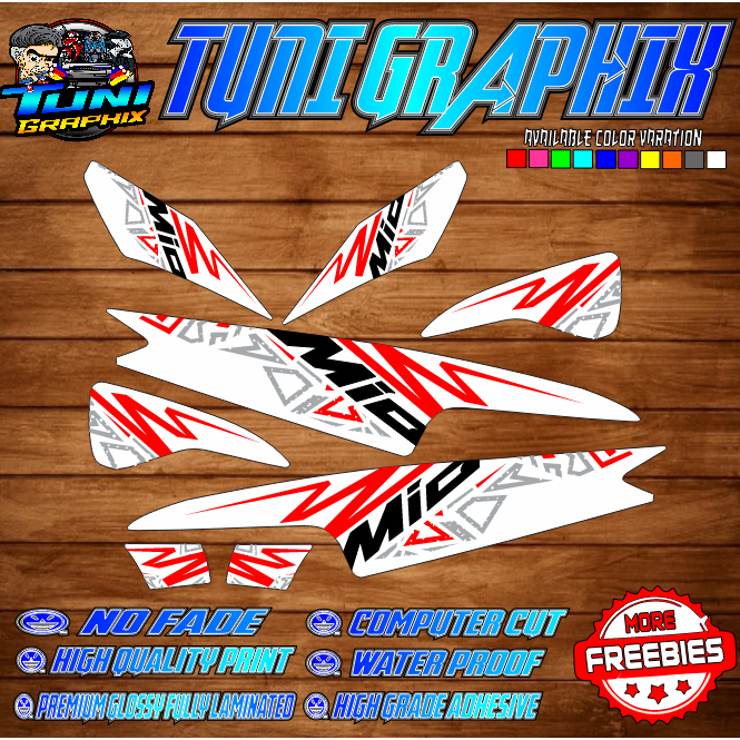 MIO SPORTY / MIO AMORE BUTTON SCARVE STRIPPING DECALS (WHITES SERIES) W ...