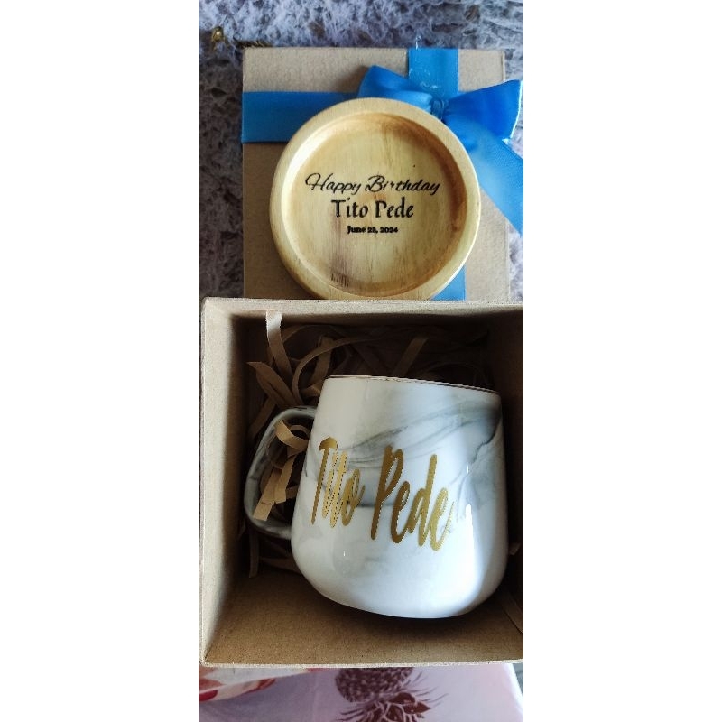 Personalized Marble Mug with with Laser Engraved with hard box | Shopee ...