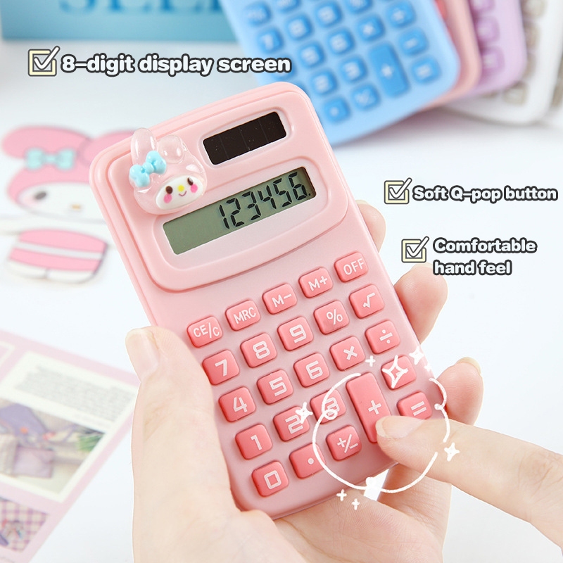 Sanrio Mini 8 Digits Calculator Student Candy Color Kuromi Portable ...