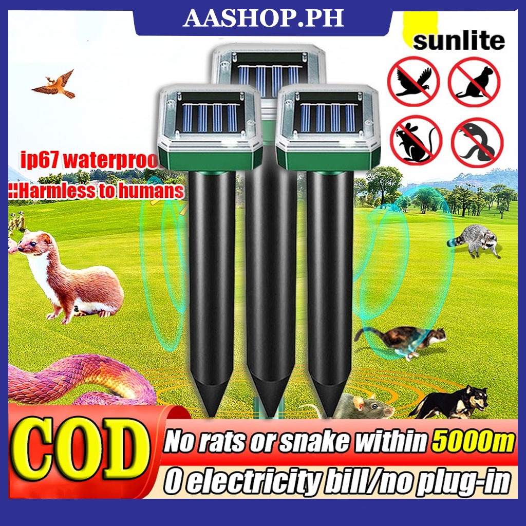 Solar Ultrasonic Vibration Mouse Repelling Snake Repeller Pest Lawn ...