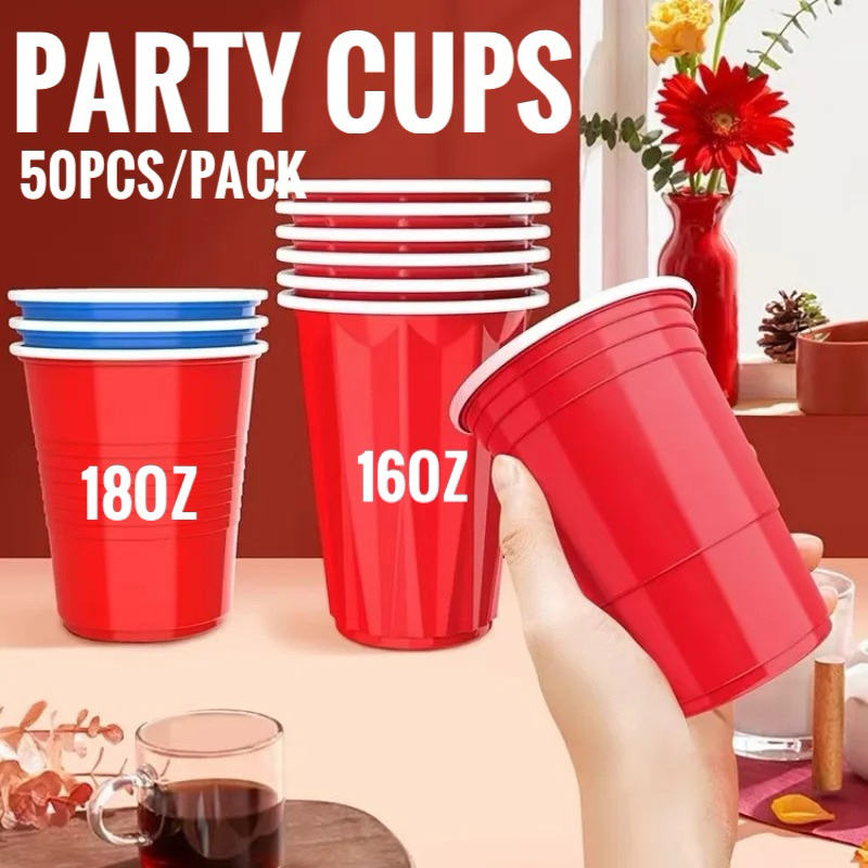 50pcs Big Red Party Cups 16oz / 18oz | Shopee Philippines