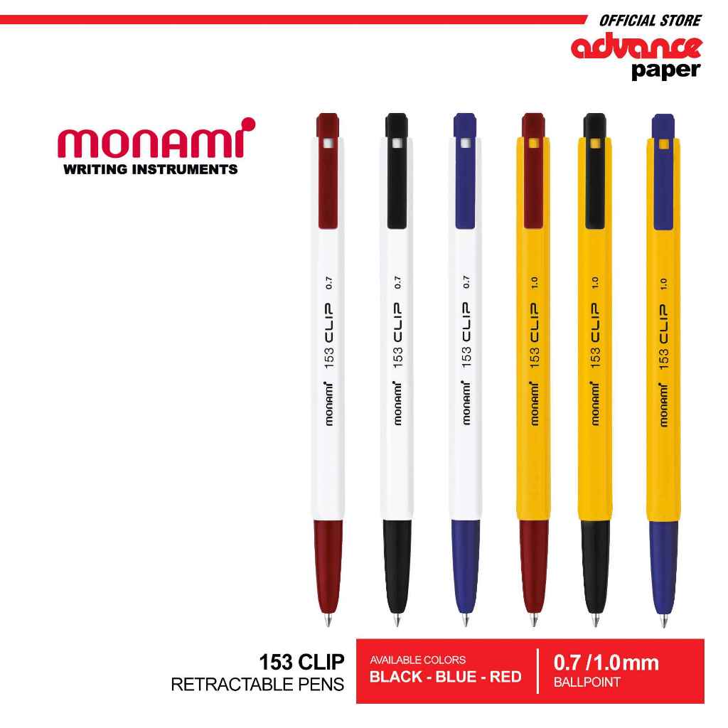 Monami 153 Clip Ballpoint Pen | Shopee Philippines