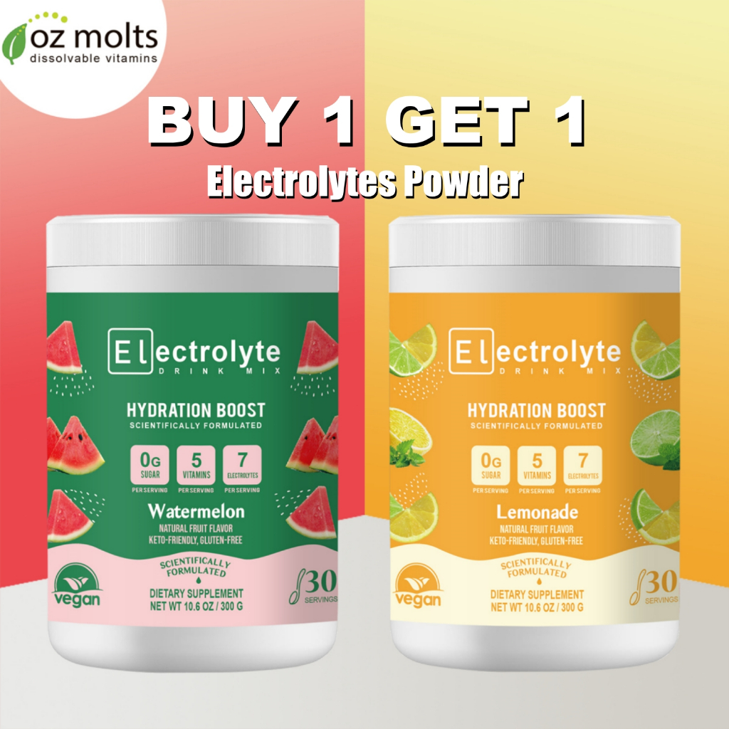 Ozmolts Electrolytes Powder Lemonade Daily Electrolyte Drink Mix ...