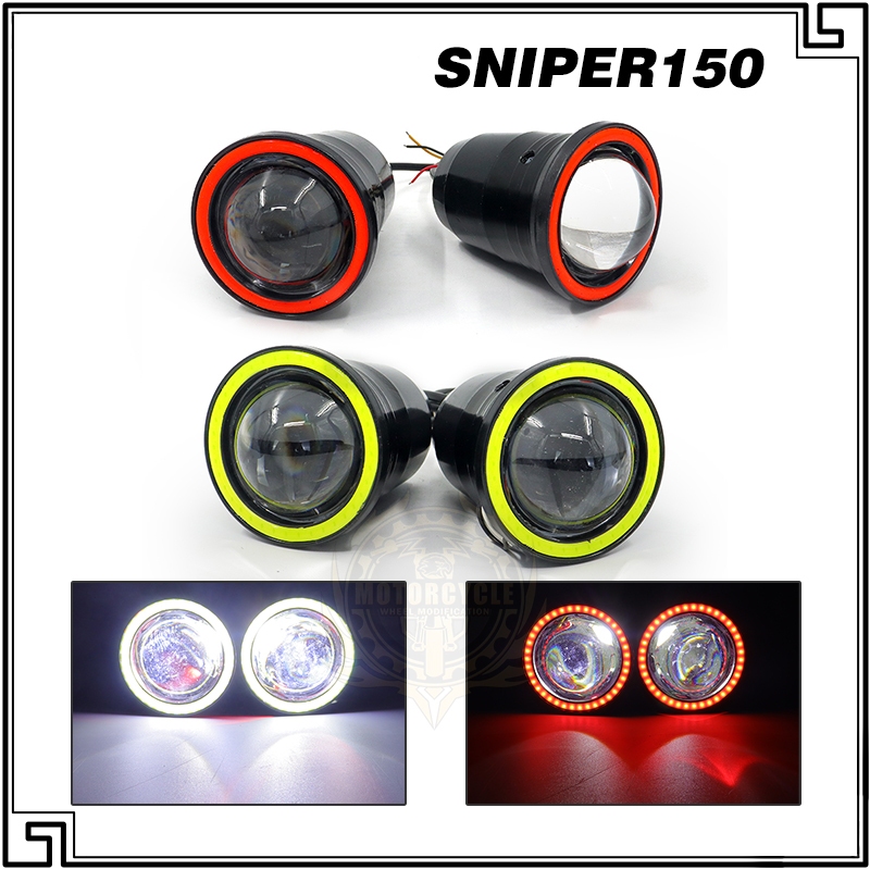 YAMAHA Sniper150 2Pcs Global Owl Eyes Headlight U7 Mini Angel Eye LED ...