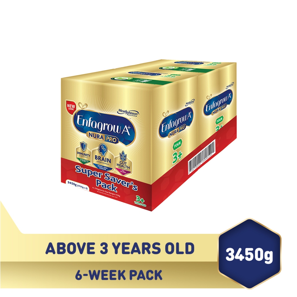 Enfagrow A+ Four Nurapro Powdered Milk Drink for Kids Above 3 Years Old 3.45kg (3,450g) | Shopee ...