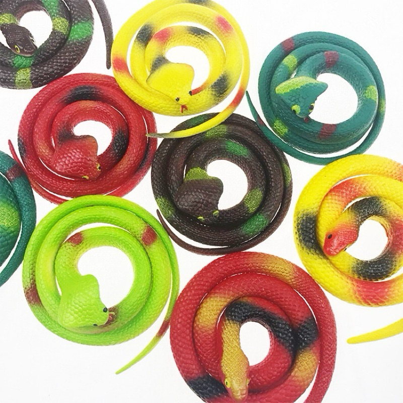 Children Simulated Snakes Toys Artificial Plastic Rubber Snake Soft ...