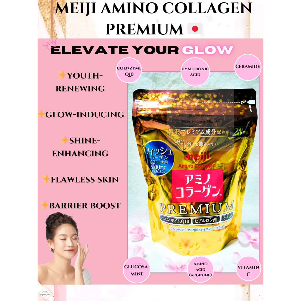 JAPAN MEIJI COLLAGEN AMINO POWDER REFILL PREMIUM ORIGINAL | Shopee ...