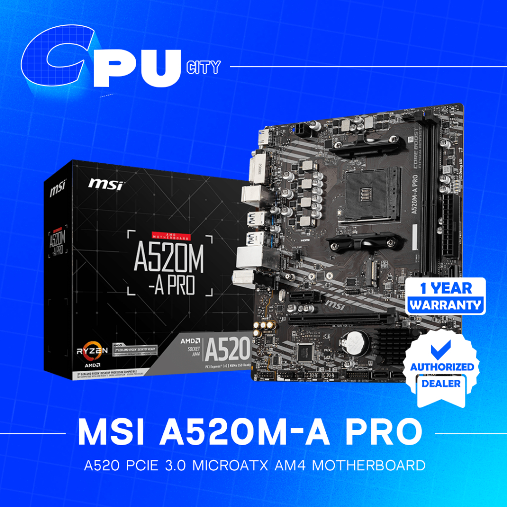 MSI A520M-A PRO A520 Chipset mATX AMD AM4 Motherboard | Shopee Philippines