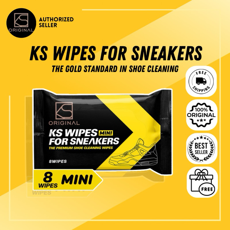 KS Wipes Mini for Sneaker Cleaning White Shoes Best Shoe Care Gentle ...