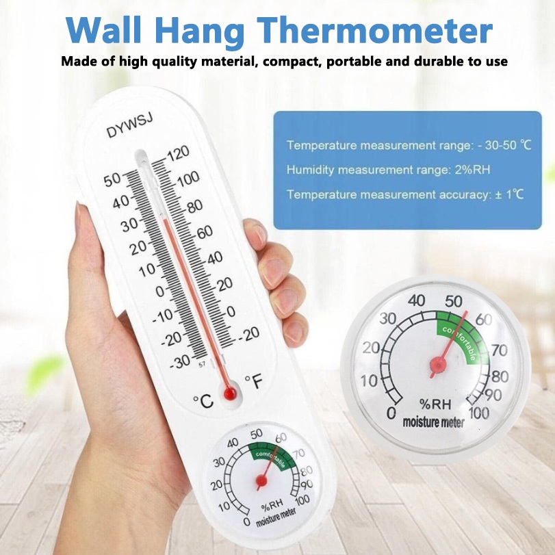Wall Hang Thermometer Indoor Outdoor Temperature Monitor Measurement ...