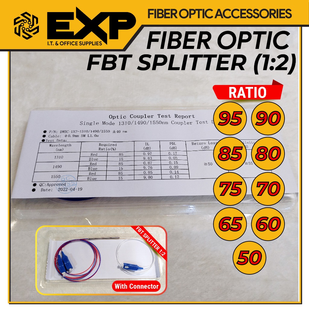 FIBER OPTIC FBT SPLITTER 1:2 (FUSED BICONICAL TAPER) | Shopee Philippines