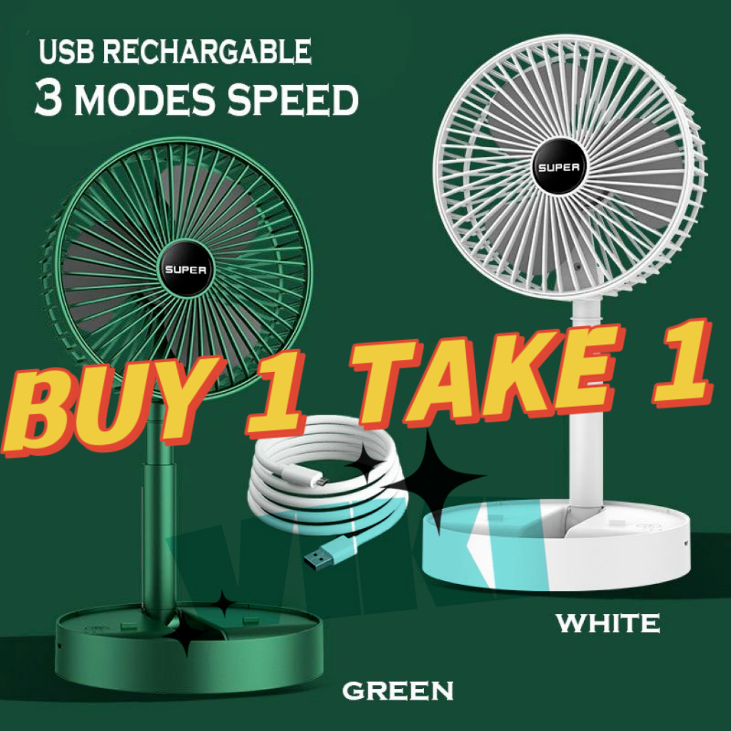【BUY 1 TAKE 1】Mini Fan Electric Rechargable Fan Desktop Travel Handheld ...