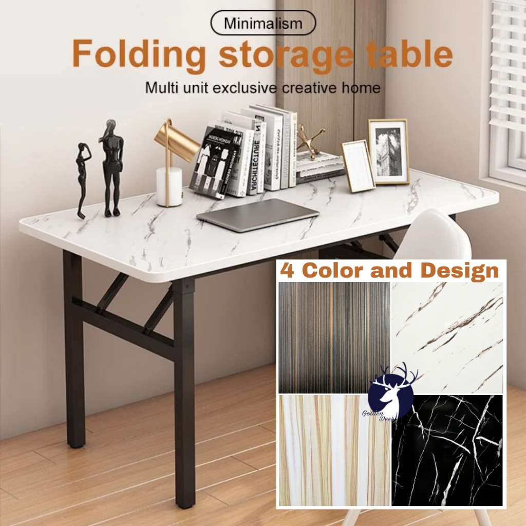 FOLDABLE TABLE / COMPUTER STUDY DESK / MODERN & MINIMALIST STYLE WOODEN ...