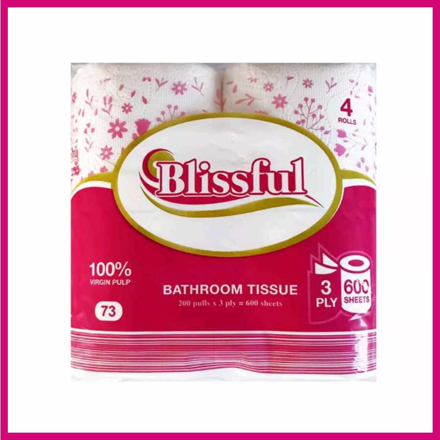 4 Rolls Blissful Bathroom Tissue 2 ply 300 sheets,600sheets, kitchen ...