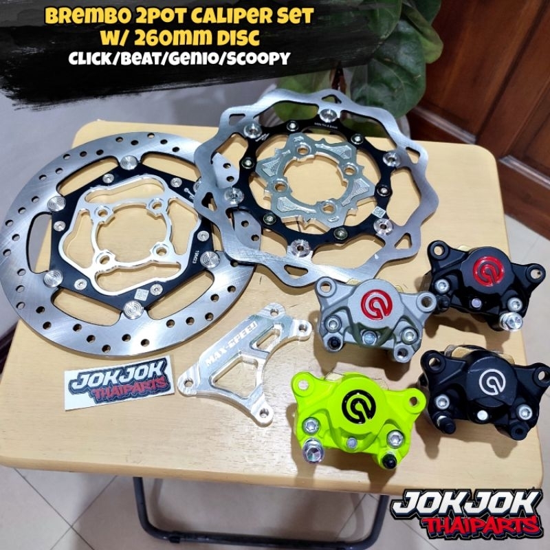 HONDA CLICK/BEAT 260mm Disc 2pot Caliper Set (*4 HOLES ANG MAGS DAPAT ...