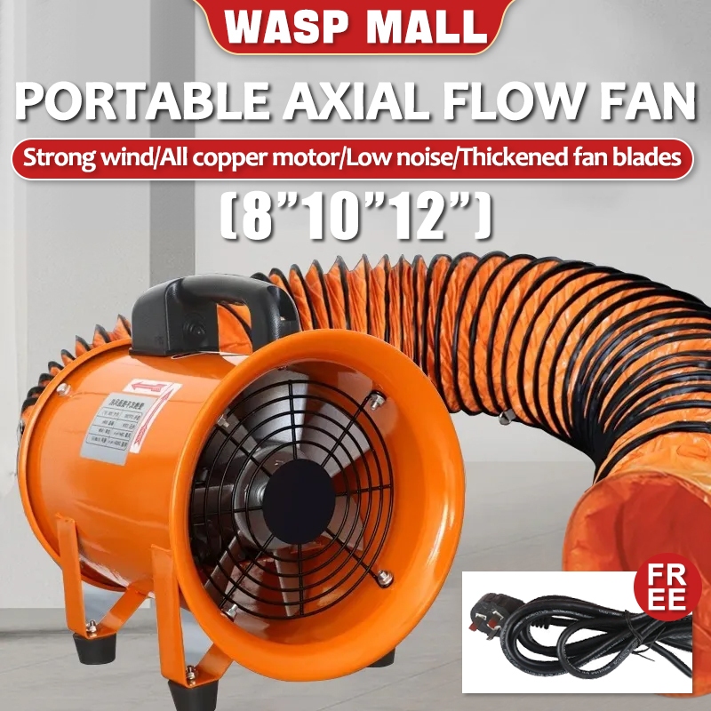 【COD】Portable ventilation fan, 8/10/12 inch portable axial flow fan, industrial blower, exhaust ...