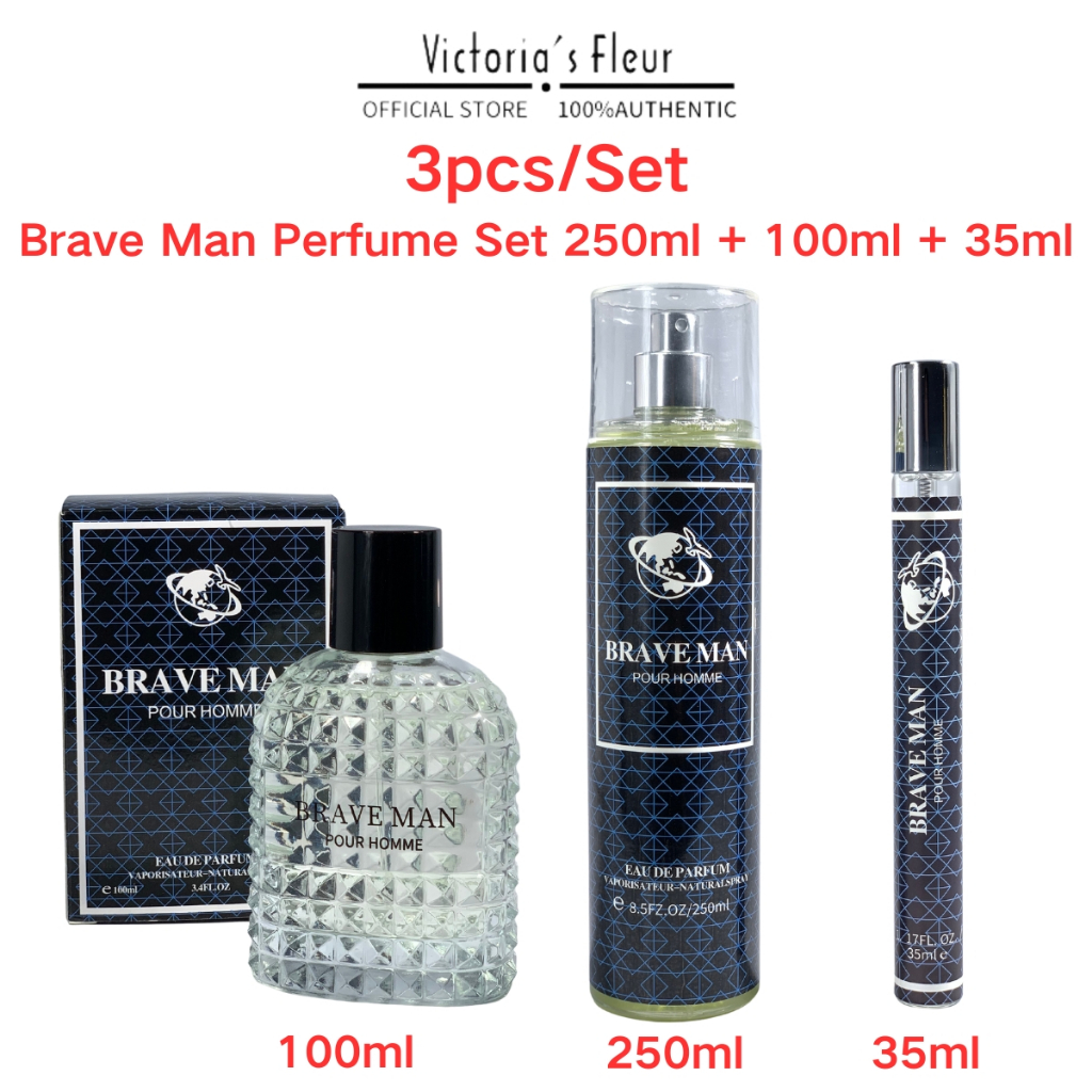 【3pcs/Set】250ml+100ml+35ml Brave Man perfume for man Cologne Fragrance ...