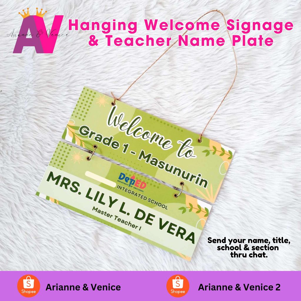 Personalized Hanging Teacher Name Plate for Classroom Wall Name Plate ...