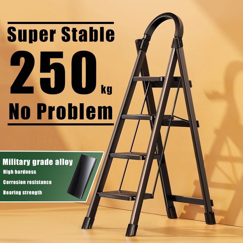 3/4/5/6 Step Ladder Foldable Aluminum Household Steel Ladder Stepping ...