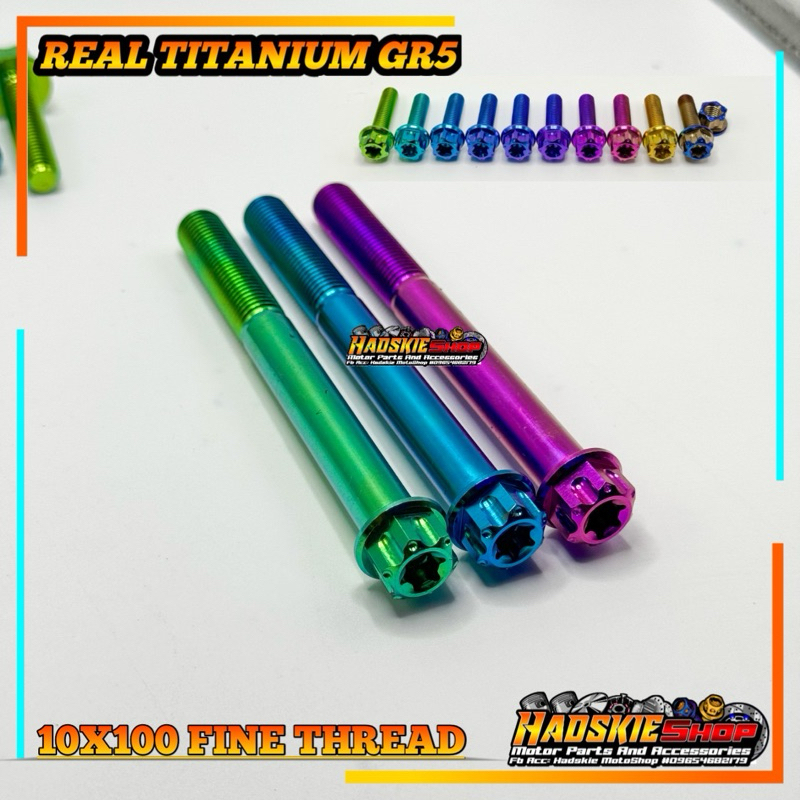 REAL TITANIUM GR5 10X100 FINE THREAD (1.25) BIG SALAYA HEAD (Sold per ...