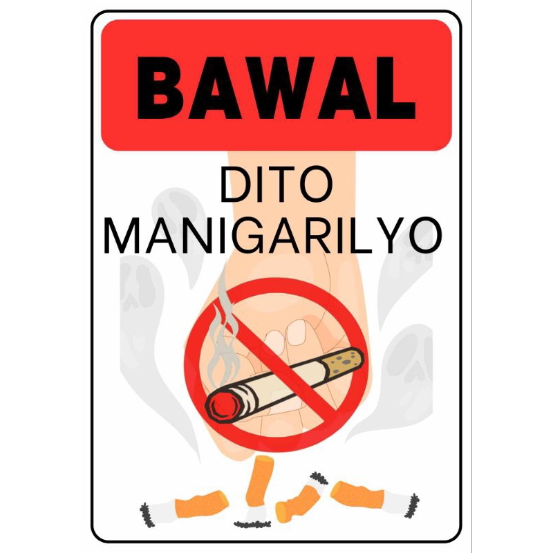 Bawal Manigarilyo Signage A4 Size Laminated | Shopee Philippines
