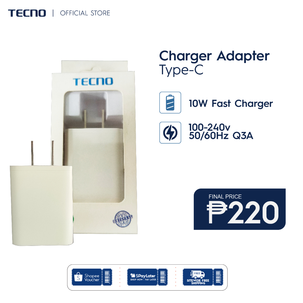 Tecno Adaptor 5W/6W/10W/18W/33W (Head) | Cord NOT included | Shopee ...