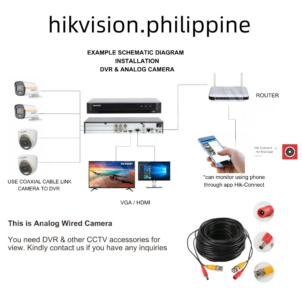 Hikvision 3K 5MP CCTV camera KIT Full color With Audio CCTV Package HD ...