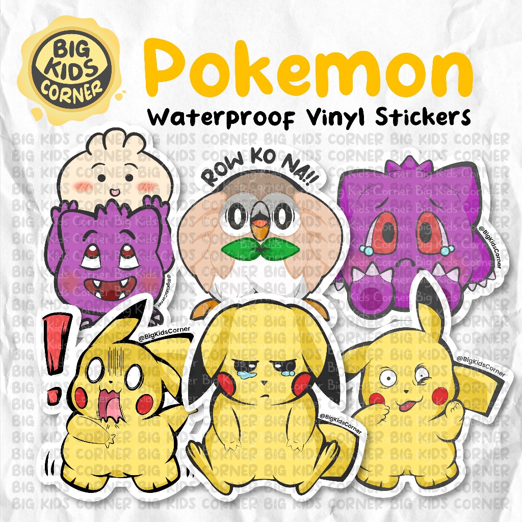 Pokemon - Waterproof Vinyl Stickers | Big Kids Corner | Shopee Philippines