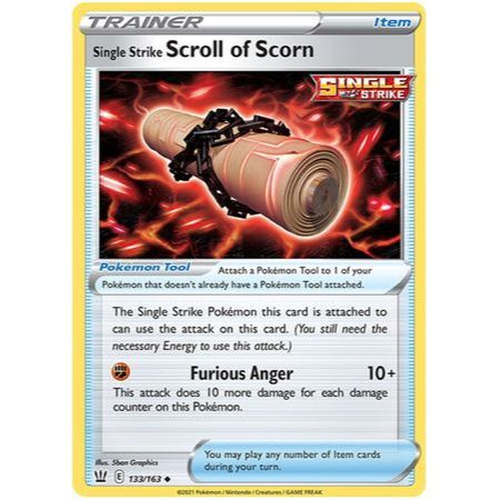 Pokemon TCG - SINGLE STRIKE SCROLL OF SCORN 133/163 Uncommon - Battle ...