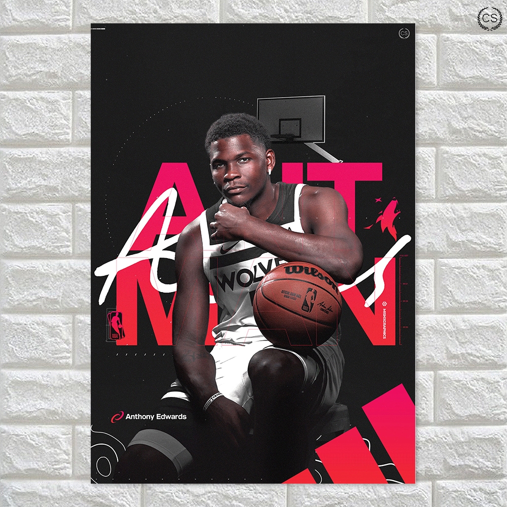 Anthony Edwards NBA HD Poster Print A3 size (30x42 cm) by Creative ...